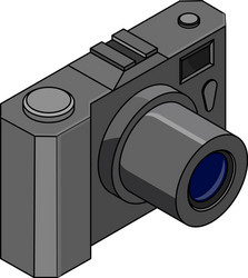Camera isometric outline drawing Royalty Free Vector Image