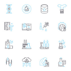 Chemical industry linear icons set polymer Vector Image