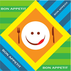 Yellow yummy smiley emoticon hungry face emoji Vector Image