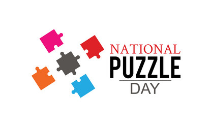 January 29 - national puzzle day template Vector Image