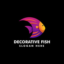 Blue tang fish icon design template Royalty Free Vector