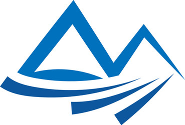 Mountain and water logo icon design template Vector Image