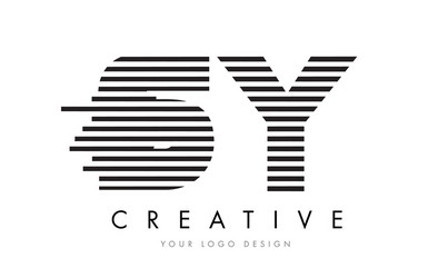 Sy letter logo with cutted and intersected design Vector Image