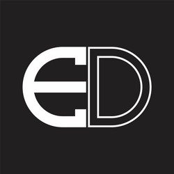 Ed logo monogram with emblem shield shape design Vector Image