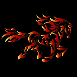 Cartoon little fire horse Royalty Free Vector Image