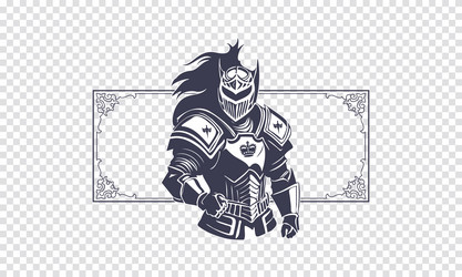 Powerful monochrome ancient legendary knight Vector Image