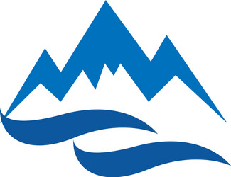 Mountain and water logo icon design template Vector Image