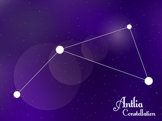 Antlia constellation stars in night sky Royalty Free Vector