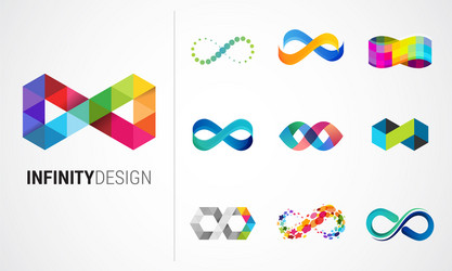 Blue abstract infinity endless symbol and icon Vector Image