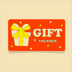 Gift voucher in retro groove style bright summer Vector Image