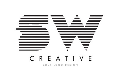 Creative colorful letters sw s w logo Royalty Free Vector