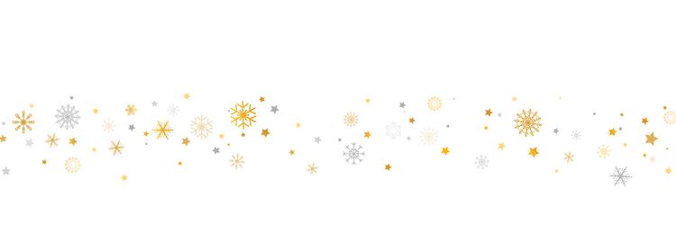 Gold silver glitter snowflakes frame christmas Vector Image