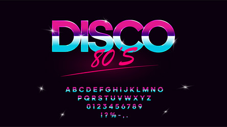 Retrowave synthwave vaporwave font in 1980s style Vector Image