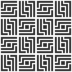 Seamless pattern black square tiles on white Vector Image