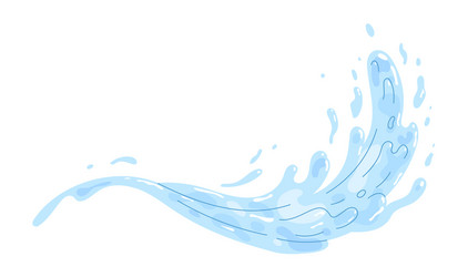 Wave water splash with foam and curve droplet Vector Image