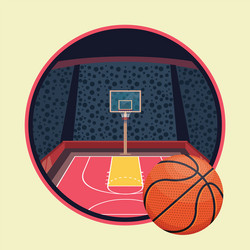 Basketball sport game round frame Royalty Free Vector Image