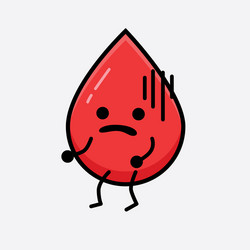 Blood character with cute face and simple body Vector Image