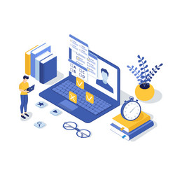 Concept online exam online testing Royalty Free Vector Image