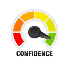 Confidence level meter measuring scale Royalty Free Vector
