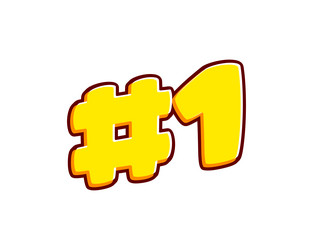 Number 1 isolated on white text effect design Vector Image