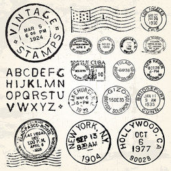 Vintage stamps and labels Royalty Free Vector Image
