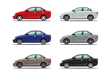 Bundle set of automatic cars or passenger cars Vector Image