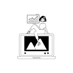 Girlfriend photograph and egress graph social Vector Image