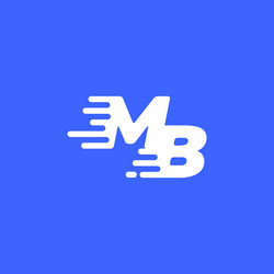 Letter mb fast speed technology modern logo design