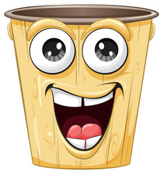 Animated trash bin with a playful expression Vector Image