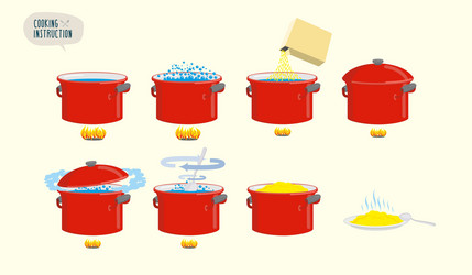 Instructions for cooking porridge Royalty Free Vector Image