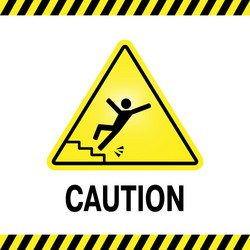 Danger sign of a person falling down the stairs Vector Image