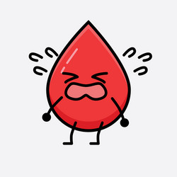 Blood character with cute face and simple body Vector Image