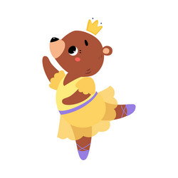 Funny panda ballet dancing in skirt and pointe Vector Image