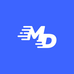 Letter md fast speed technology modern logo design