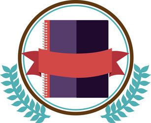 Crown of leaves with wavy pages book Royalty Free Vector