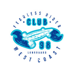 Longboard club emblems Royalty Free Vector Image