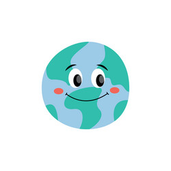Cute happy smiling earth planet flat cartoon Vector Image