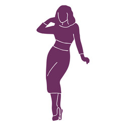 Standing pinup girl silhouette Royalty Free Vector Image