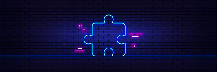 Puzzle piece line icon jigsaw game shape sign Vector Image