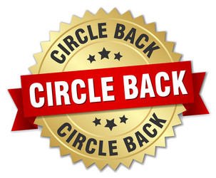 Circle back round isolated gold badge Royalty Free Vector