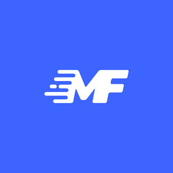 Letter mf fast speed technology modern logo design