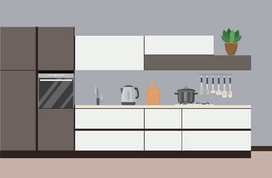 Modern kitchen interior Royalty Free Vector Image