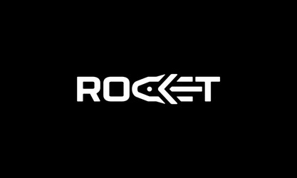 Rocket game logo design concept Royalty Free Vector Image