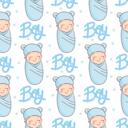 Baby boy pattern seamless backgrounds blue kids Vector Image