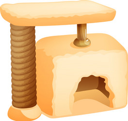 Cat tower house flat cartoon Royalty Free Vector Image