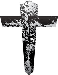 Rustic timber wooden christian cross Royalty Free Vector