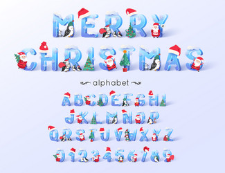 Christmas font and alphabet Royalty Free Vector Image