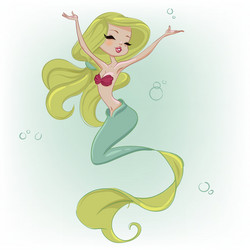 Cute cartoon mermaid Royalty Free Vector Image