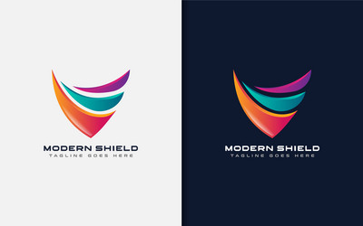 Tech core logo design modern shield with colorful Vector Image