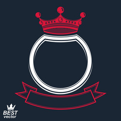 Circle with 3d decorative royal crown and festive Vector Image